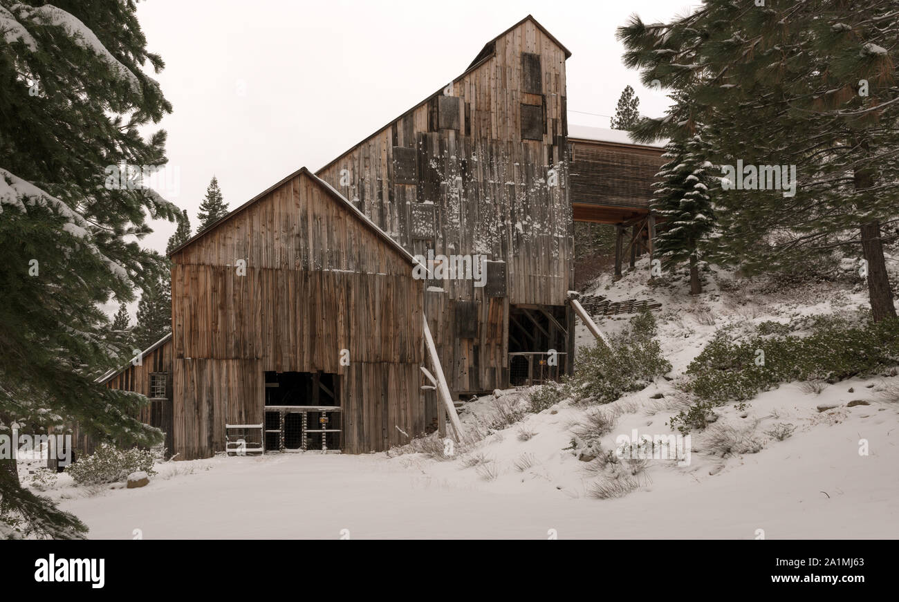 Old mining structures at Plumas-Eureka State Park in Plumas County ...