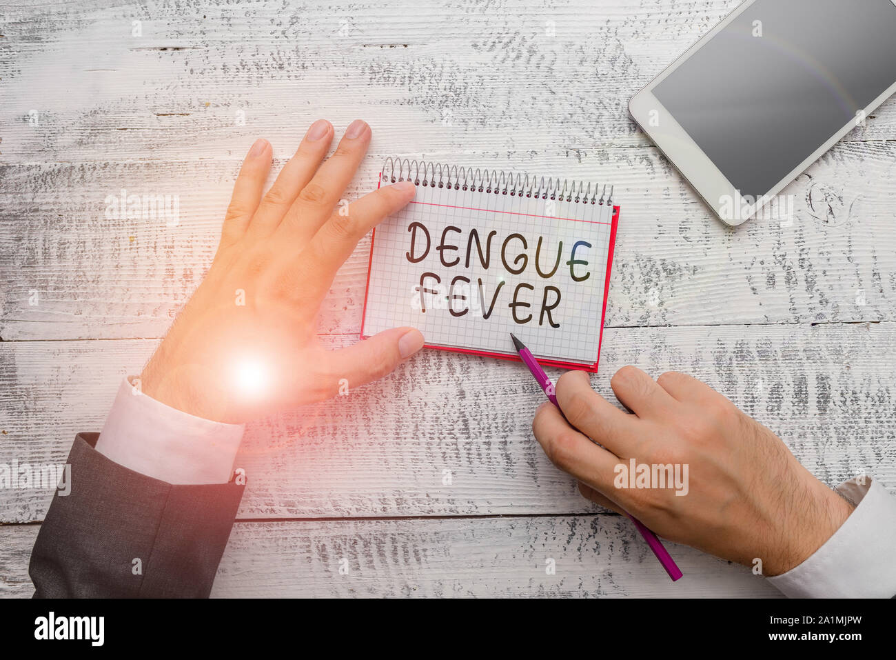 Handwriting text writing Dengue Fever. Conceptual photo infectious ...