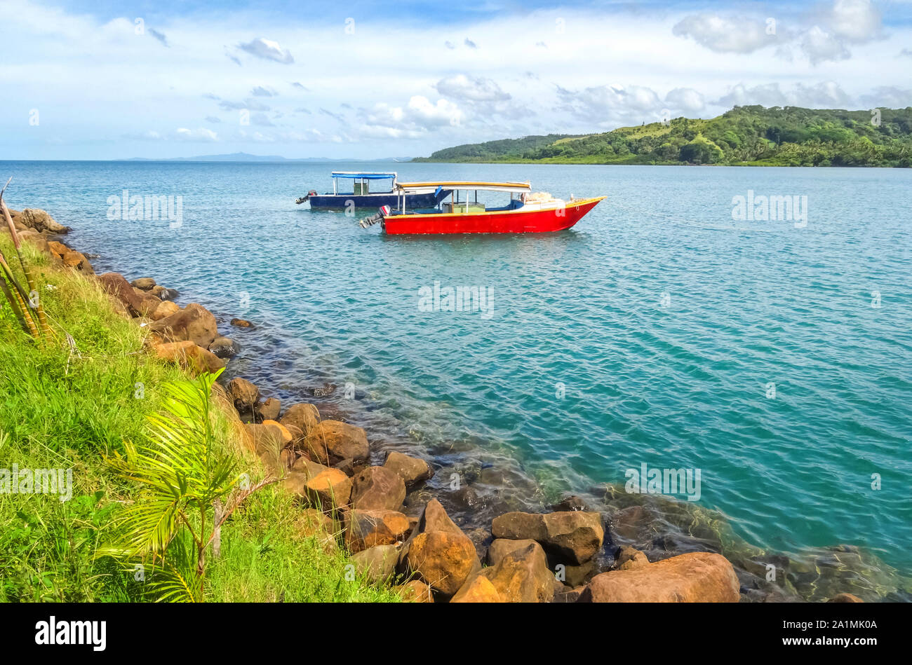Boats in Fiji Stock Photo - Alamy