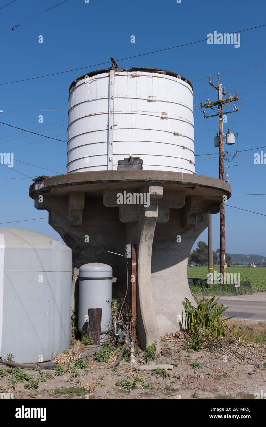 Old water tank in Watsonville, California Stock Photo - Alamy