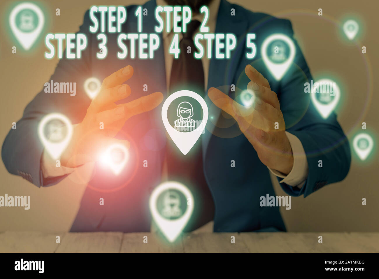 Conceptual hand writing showing Step 1, 2, 3, 4 and 5. Concept meaning ...