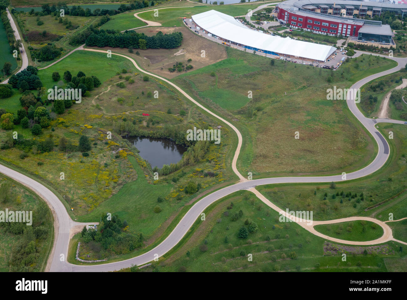 Aerial view of Epic Systems of Verona, Wisconsin, USA, a major ...