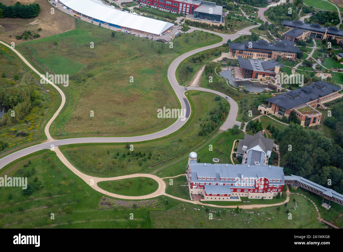 Aerial view of Epic Systems of Verona, Wisconsin, USA, a major ...