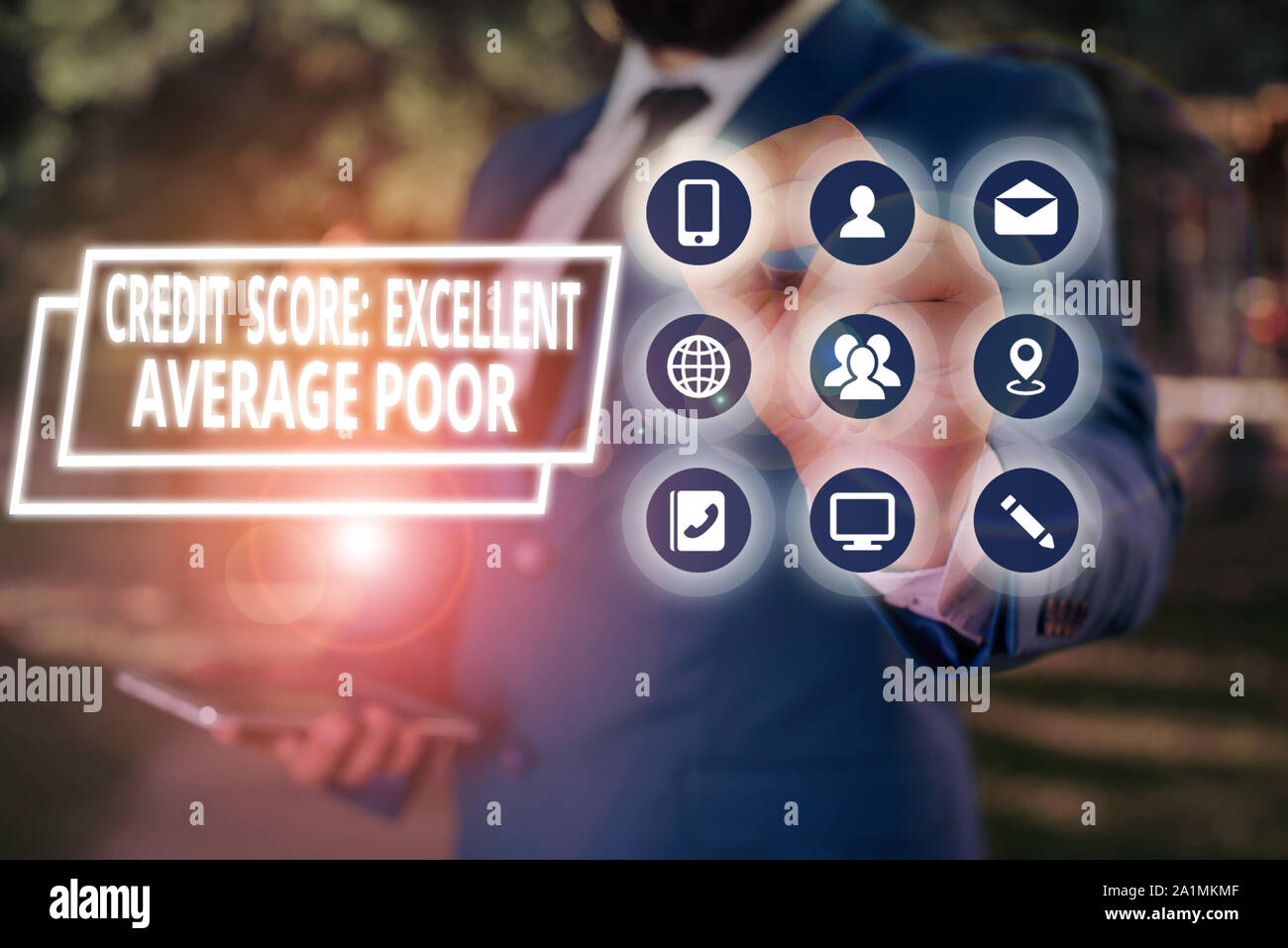 Text sign showing Credit Score Excellent Average Poor. Business photo ...