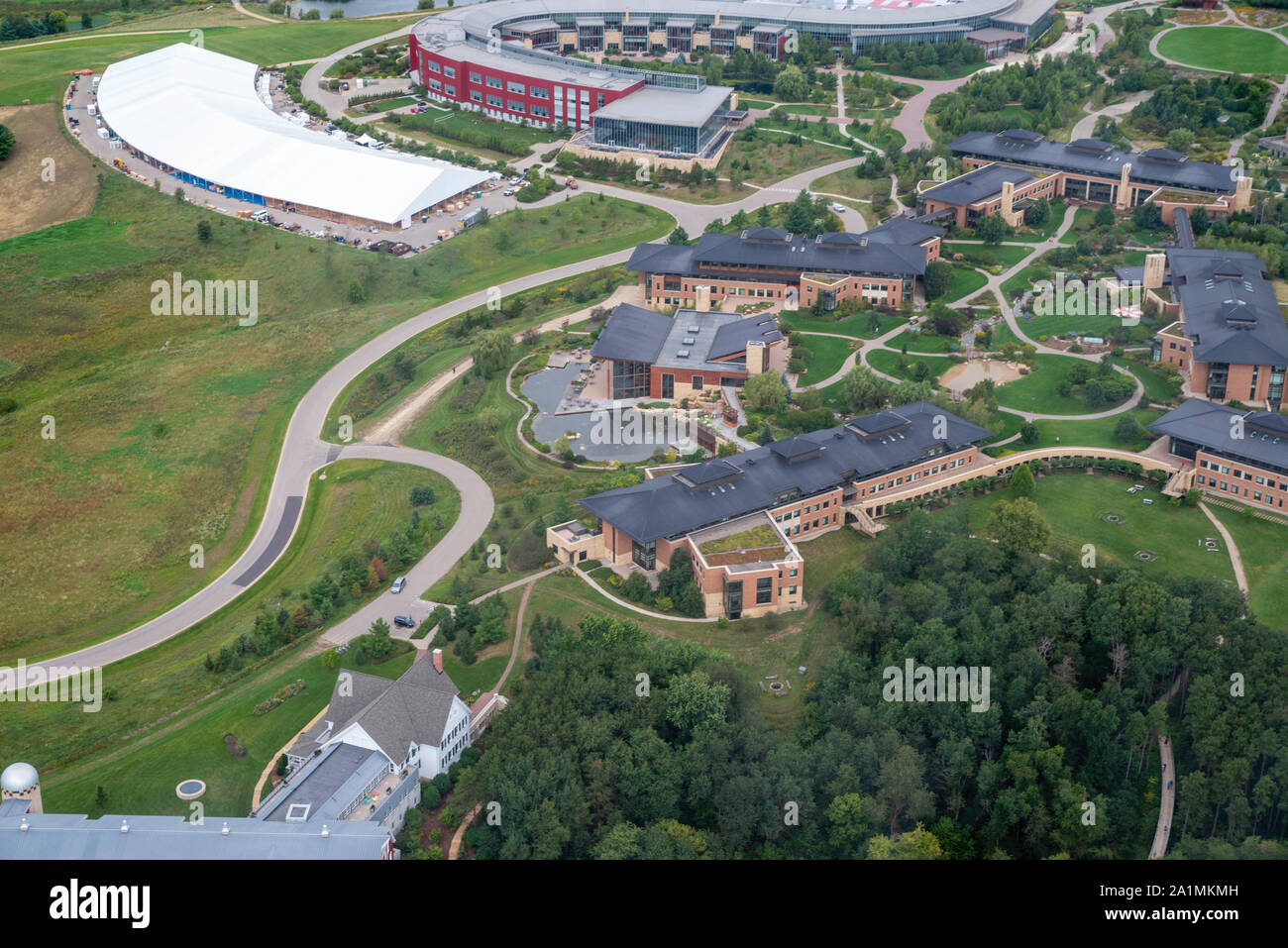 Aerial view of Epic Systems of Verona, Wisconsin, USA, a major ...