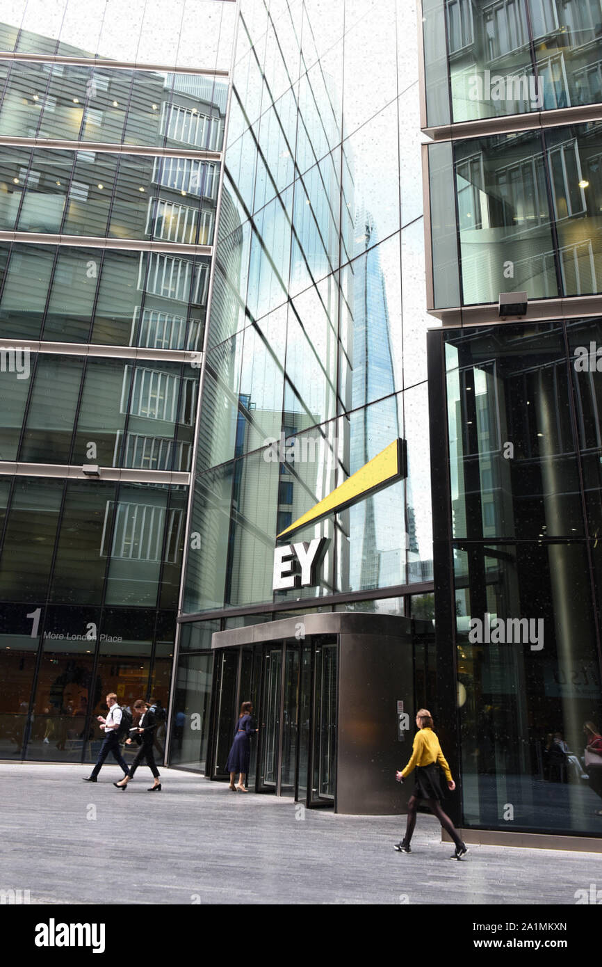 London, UK. 16th July, 2019. EY, Ernst & Young, multinational firm ...