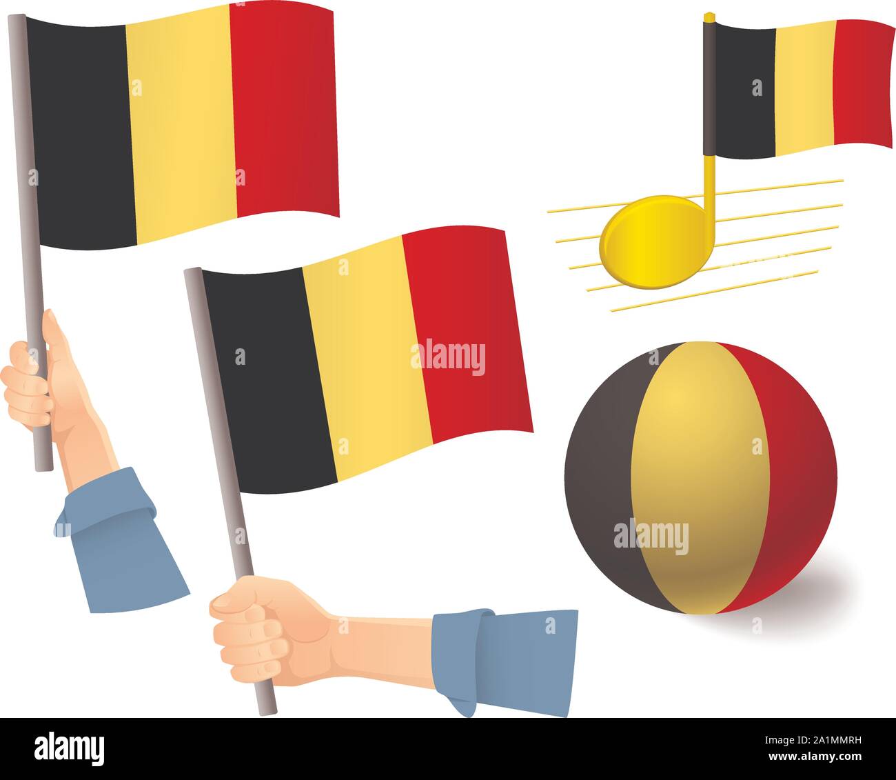 Belgium flag icon set. National flag of Belgium vector illustration ...
