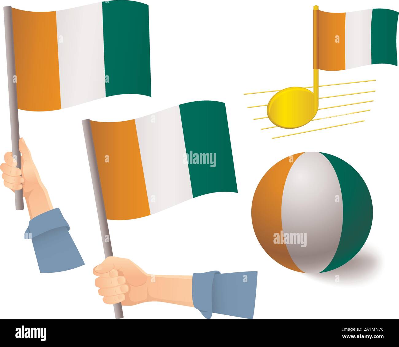 Cote Divoire Ivory Coast Flag Icon Set National Flag Of Cote D