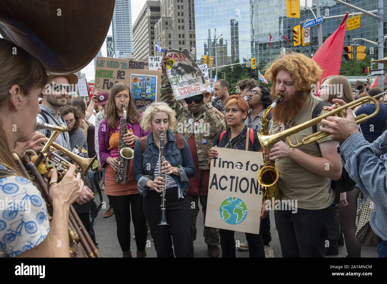 Toronto, Canada. September 27, 2019: Activists in Toronto participate ...