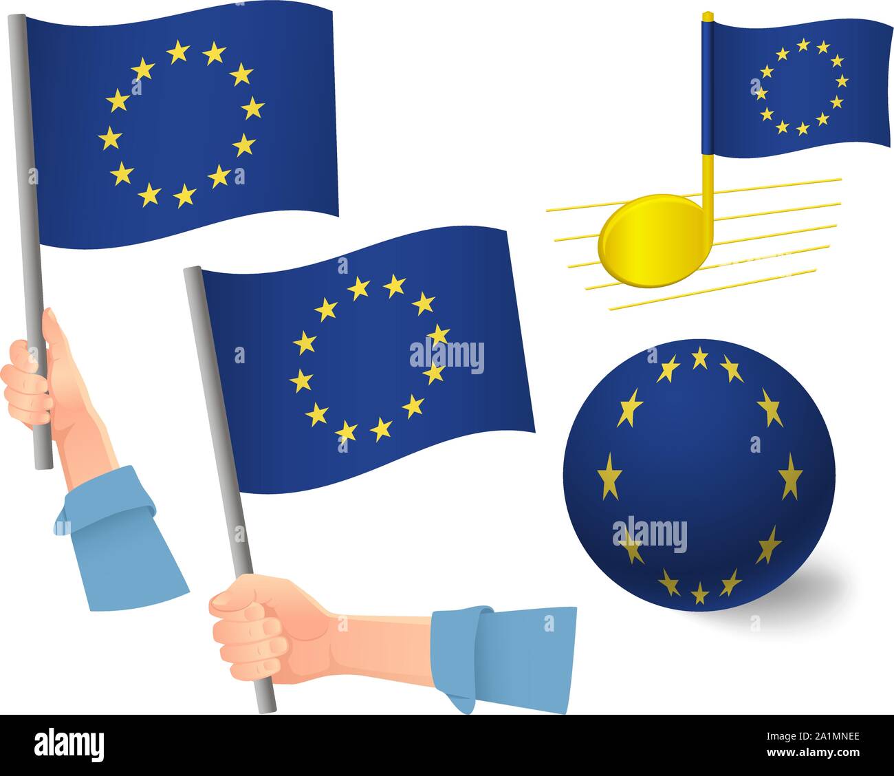 EU flag icon set. Europe flag vector illustration Stock Vector Image ...