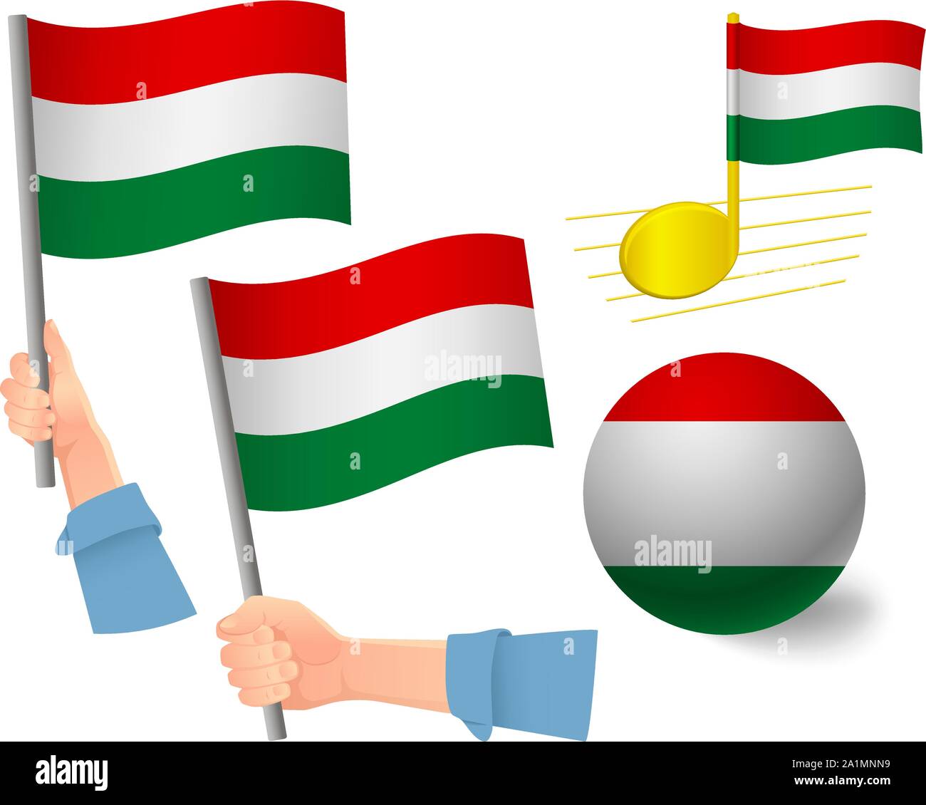 Hungary flag icon set. National flag of Hungary vector illustration ...
