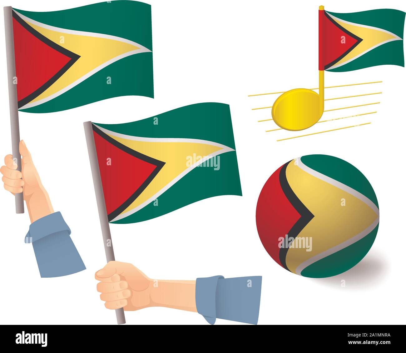Guyana flag icon set. National flag of Guyana vector illustration Stock Vector Image & Art - Alamy