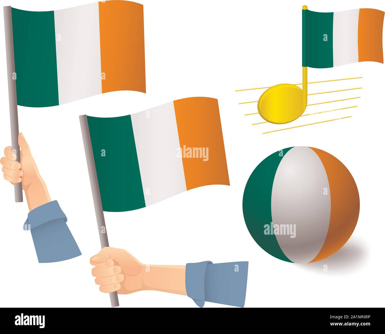 Ireland flag icon set. National flag of Ireland vector illustration ...