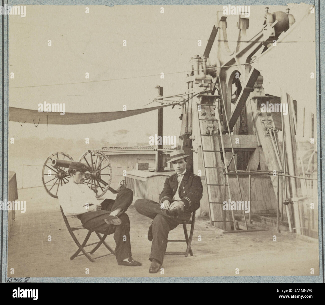 On deck of U.S. gunboat Hunchback Stock Photo - Alamy
