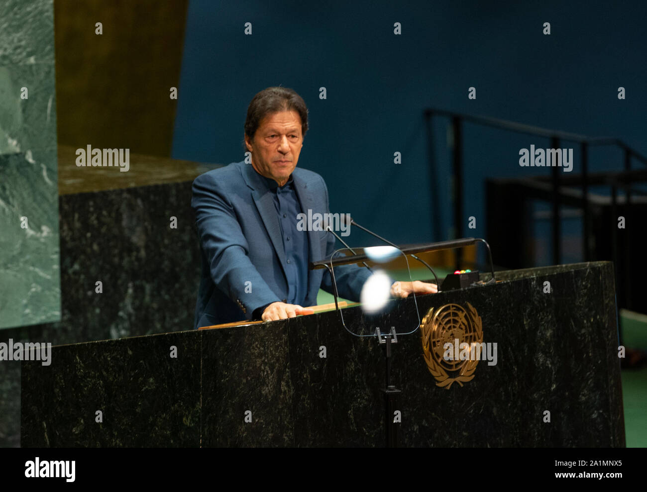 New York, NY - September 27, 2019: Prime Minister of Pakistan Imran ...
