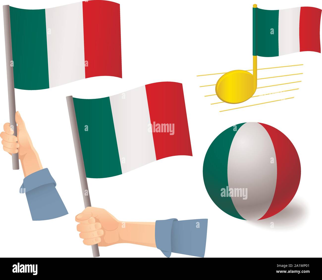 Italy flag icon set. National flag of Italy vector illustration Stock ...