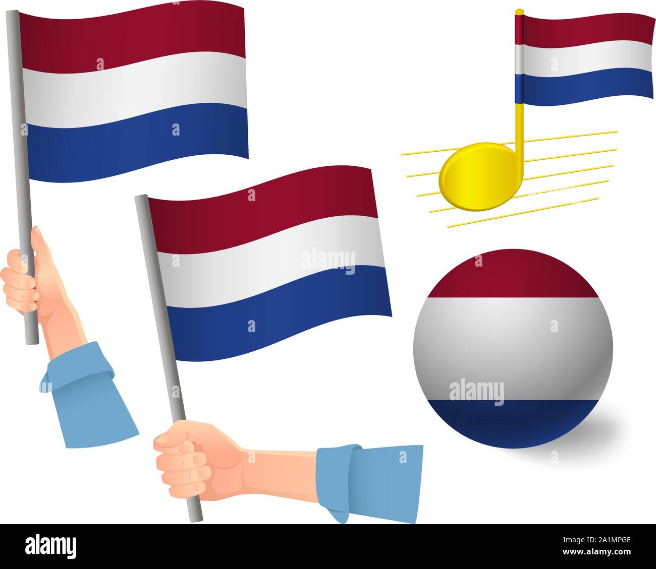 Netherlands flag icon set. National flag of Netherlands vector ...