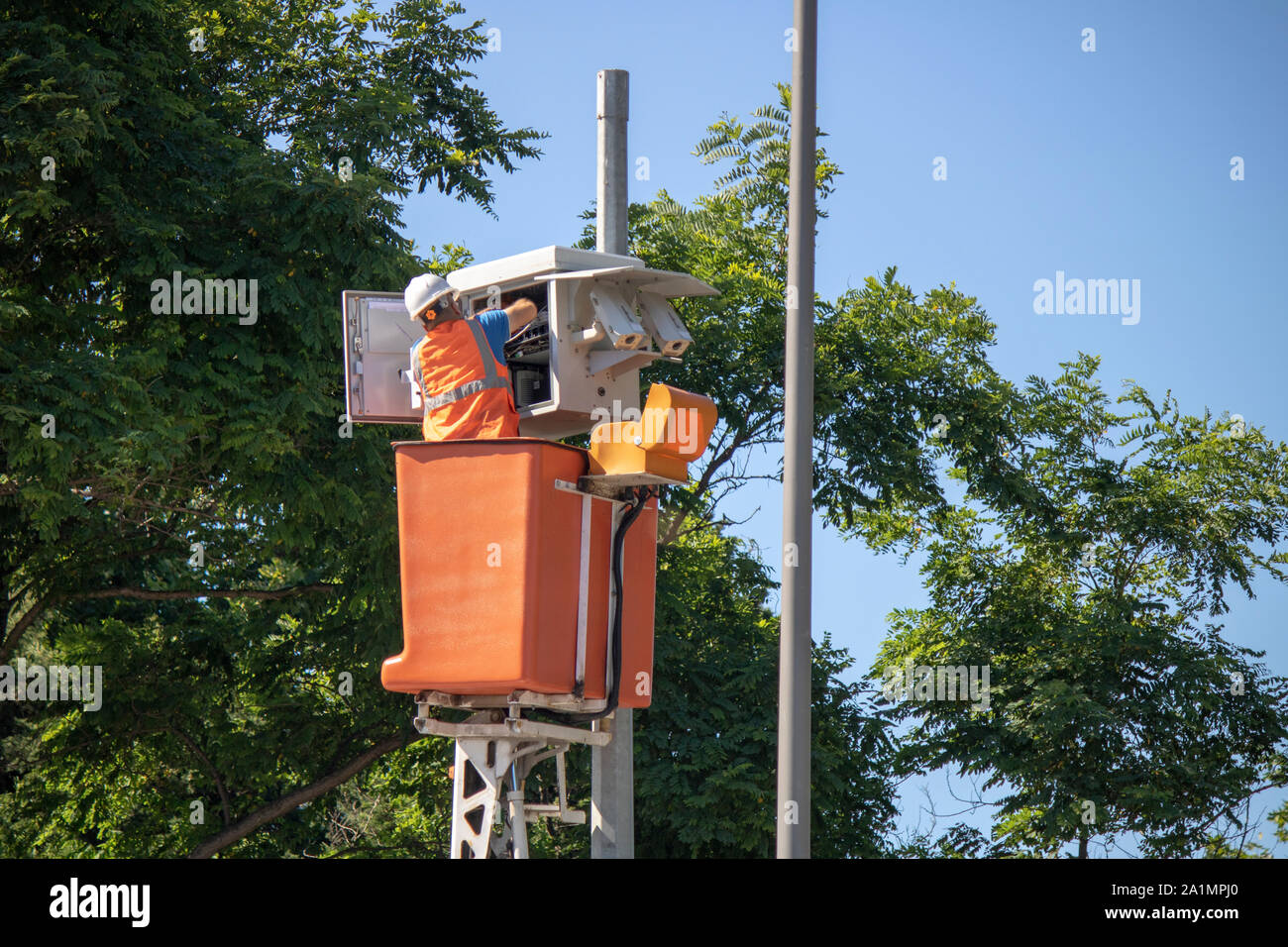 Maintenance and repair of public-owned camera for road safety Stock ...