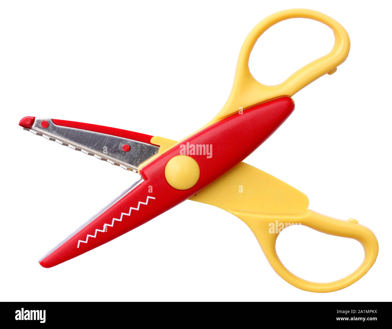 Fancy colourful scissors on the white background Stock Photo - Alamy