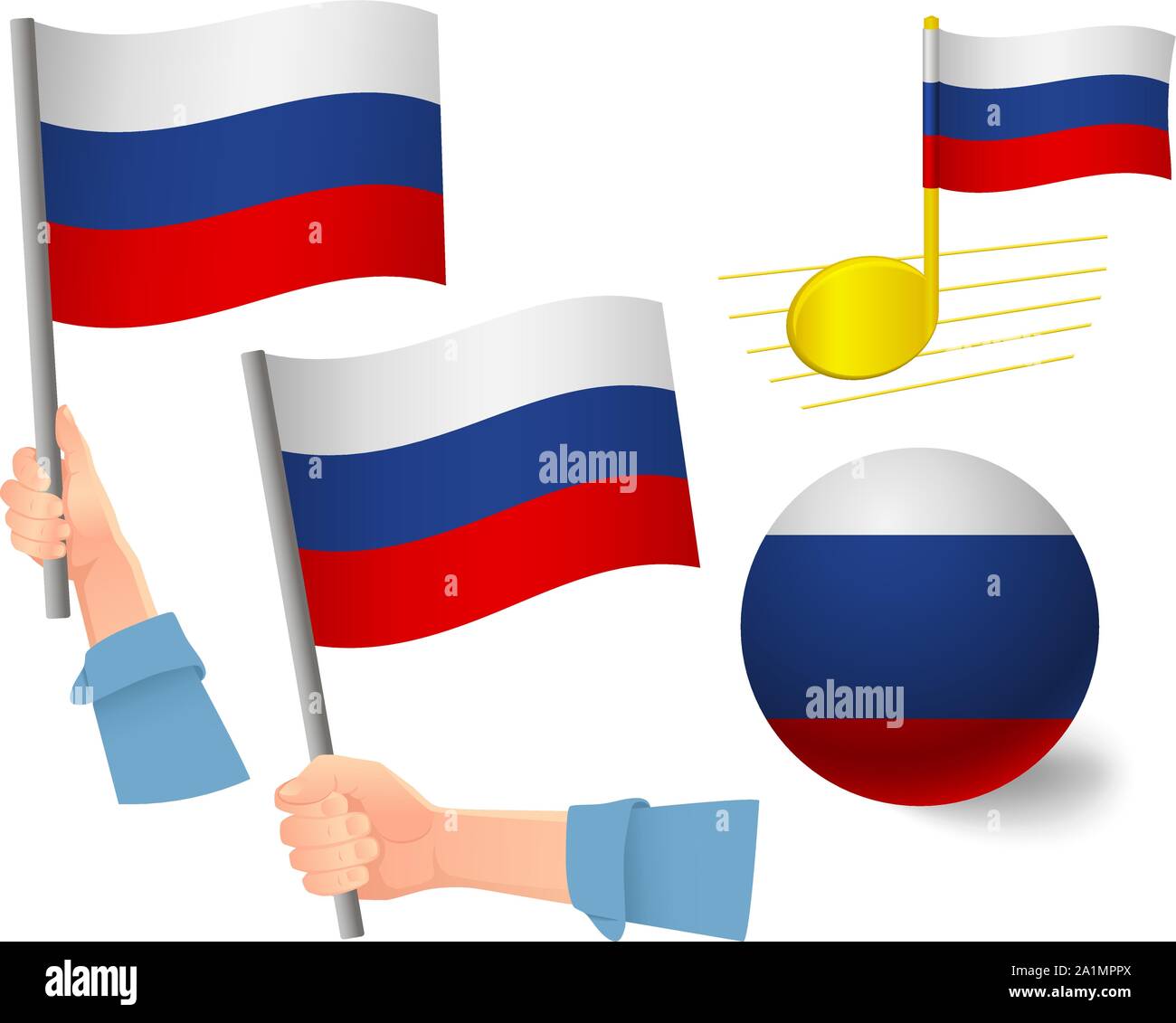 Russia flag icon set. National flag of Russia vector illustration Stock ...