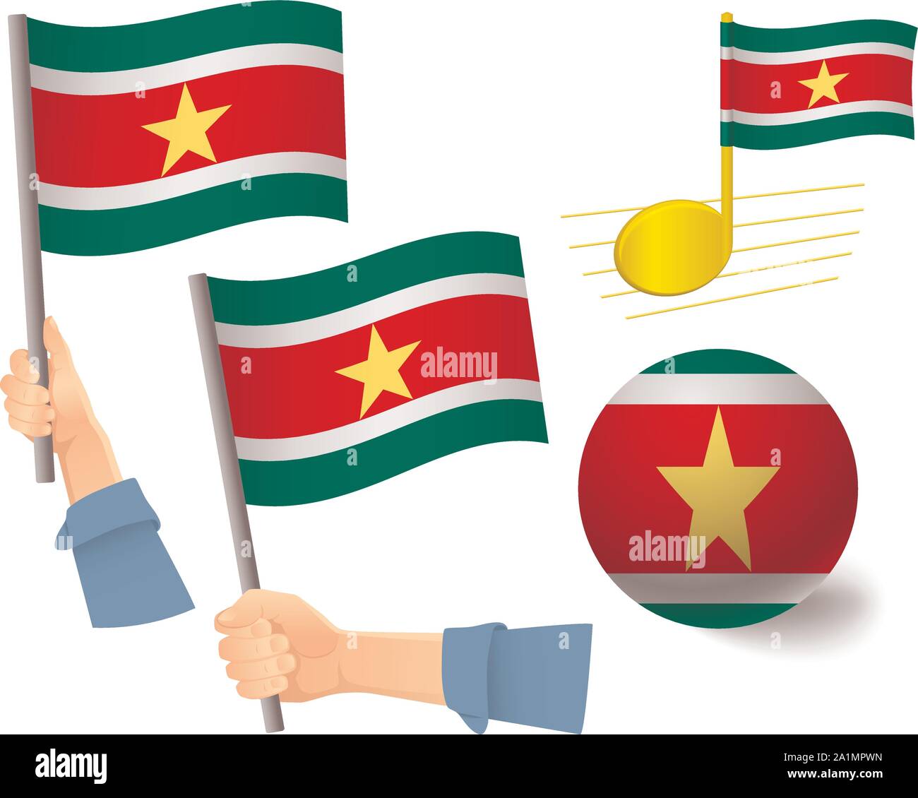 Suriname flag icon set. National flag of Suriname vector illustration Stock Vector Image & Art ...