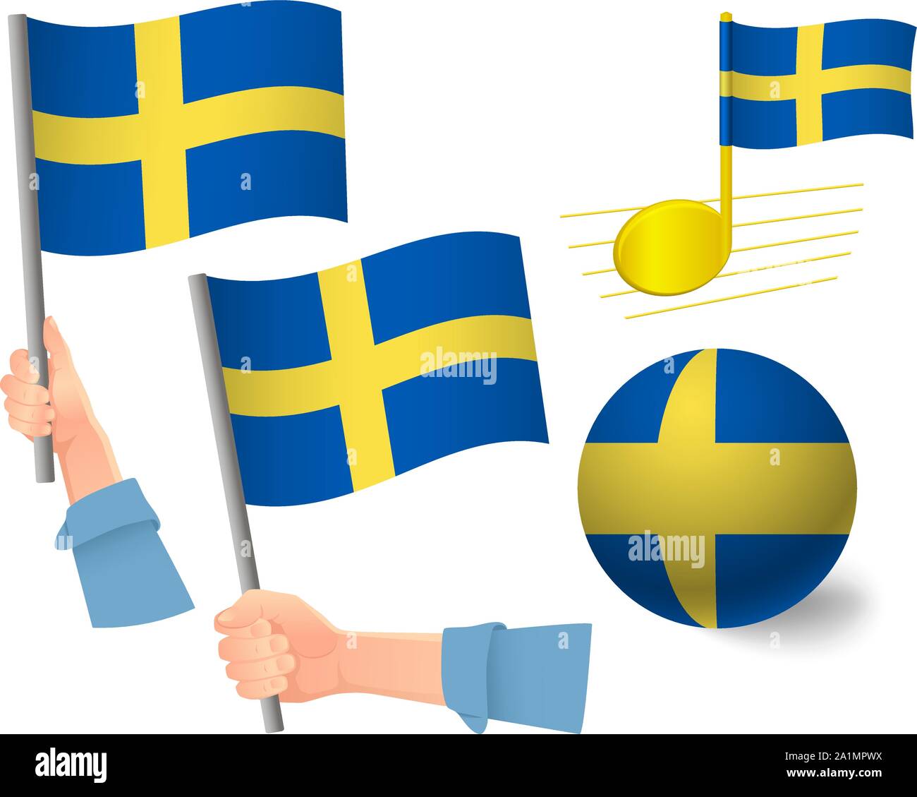 Sweden flag icon set. National flag of Sweden vector illustration Stock ...