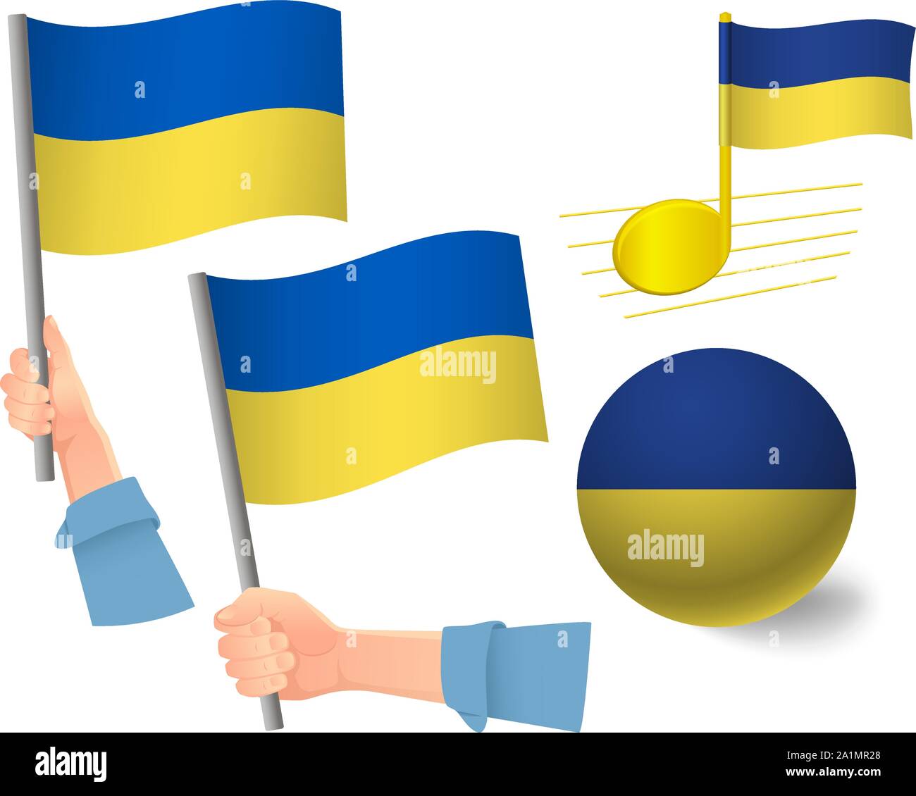 Ukraine flag icon set. National flag of Ukraine vector illustration ...