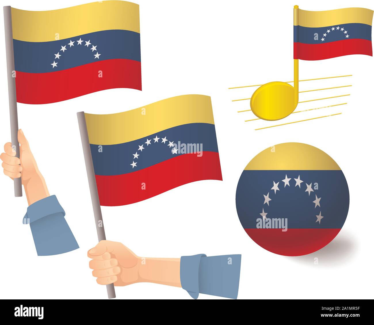 Venezuela flag icon set. National flag of Venezuela vector illustration ...