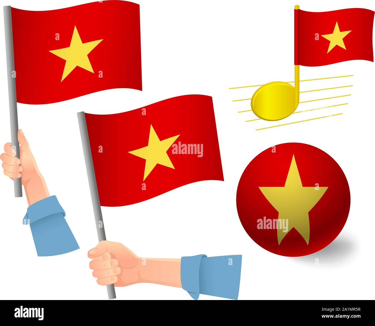 Vietnam flag icon set. National flag of Vietnam vector illustration ...