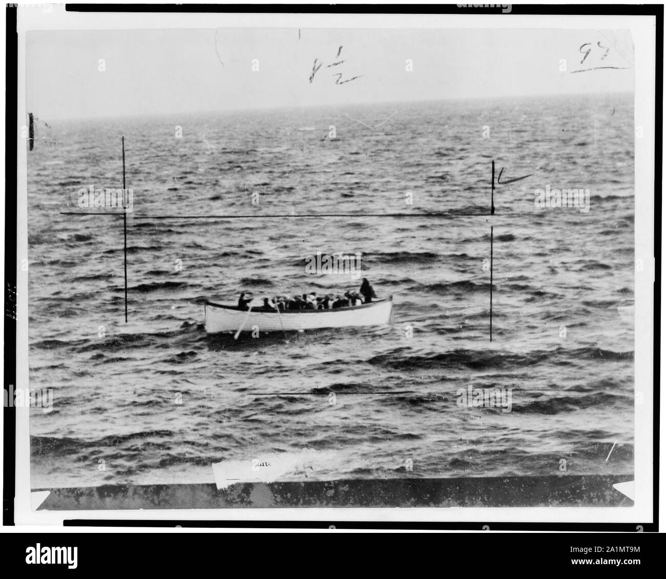 One of the Titanic lifeboats as seen from a rescuing liner Stock Photo ...