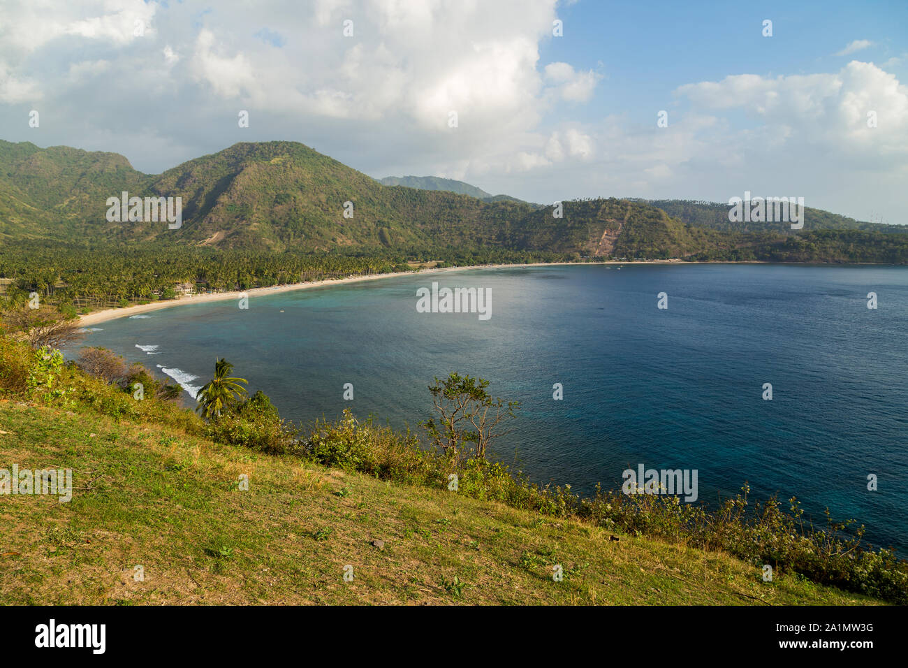 Beautiful landscape of Senggigi beach, Lombok island, scenic travel ...