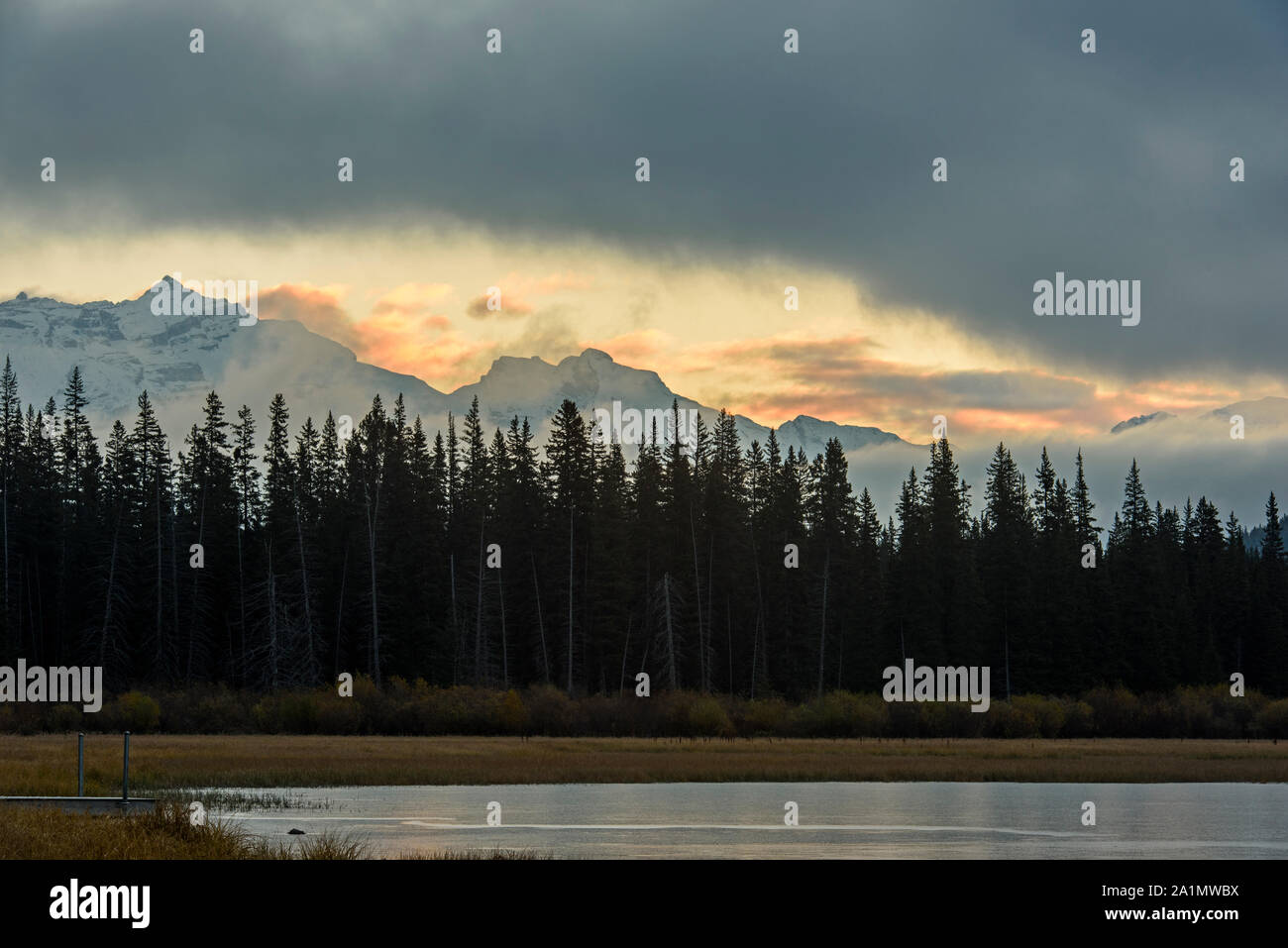 Vermilion Lakes and the Fairholm Range, Banff National Park, Alberta ...