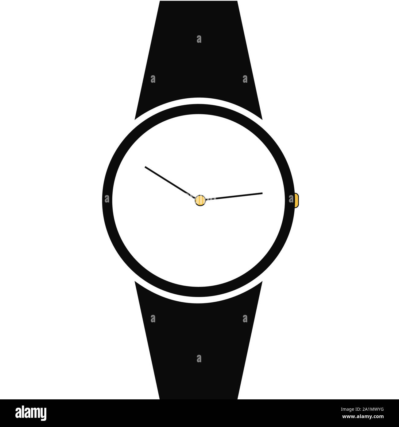 Vector analog clock on a wrist icon. Symbol of time management ...