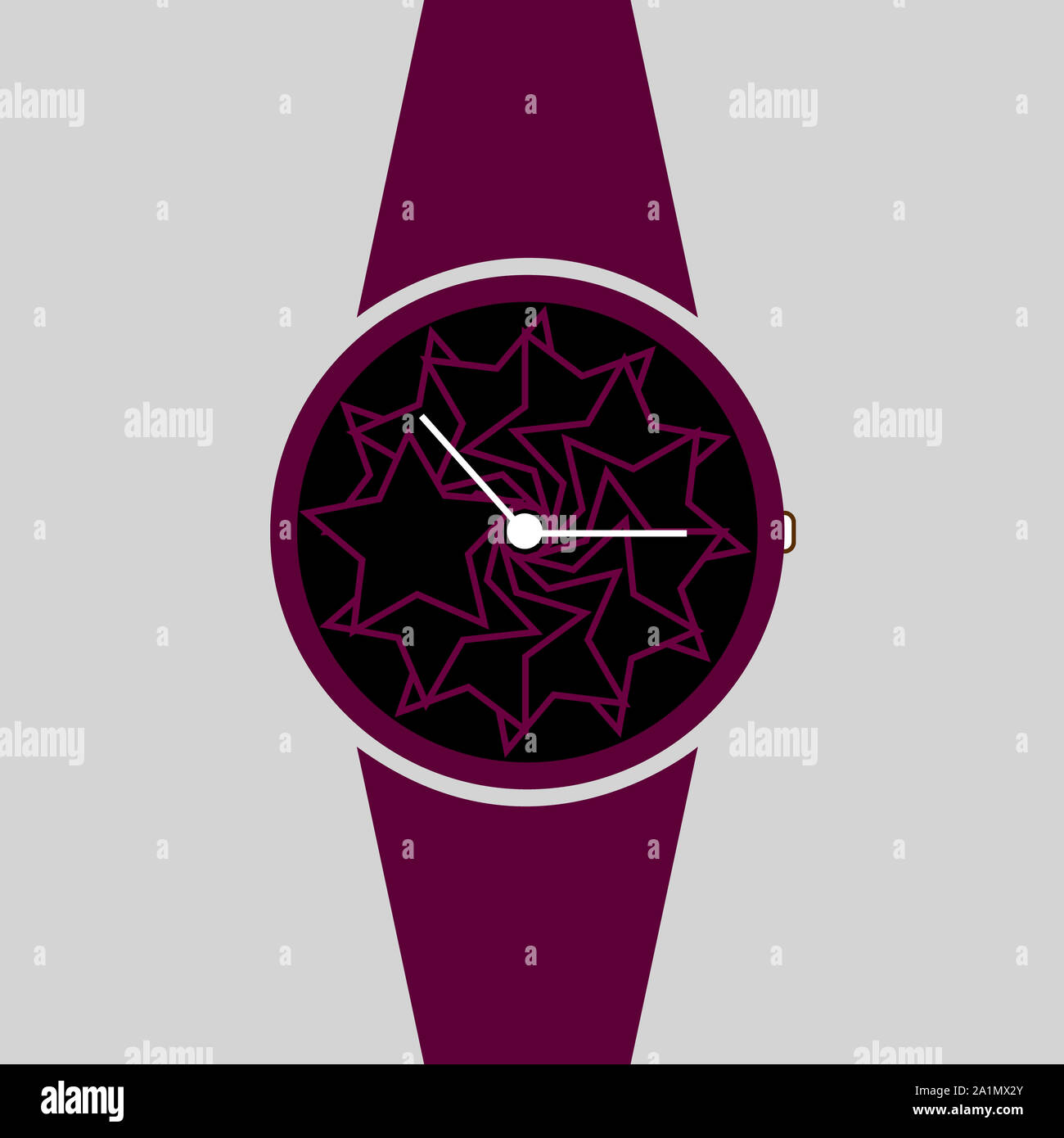 Vector analog clock on a wrist icon. Symbol of time management ...