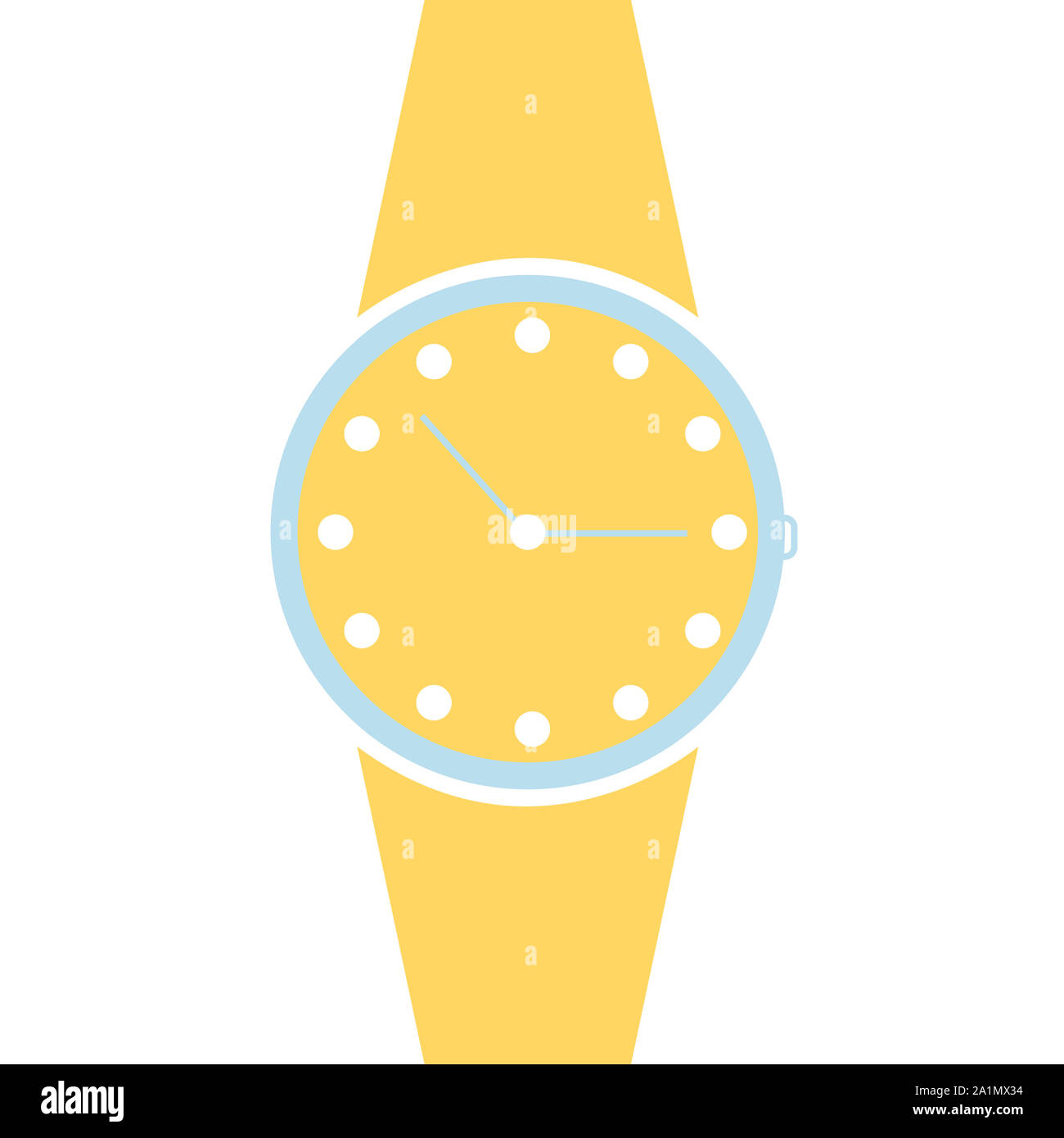 Vector analog clock on a wrist icon. Symbol of time management ...