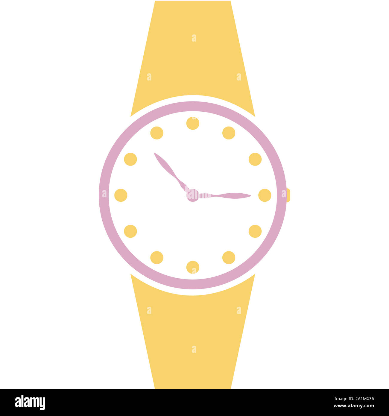 Vector analog clock on a wrist icon. Symbol of time management ...