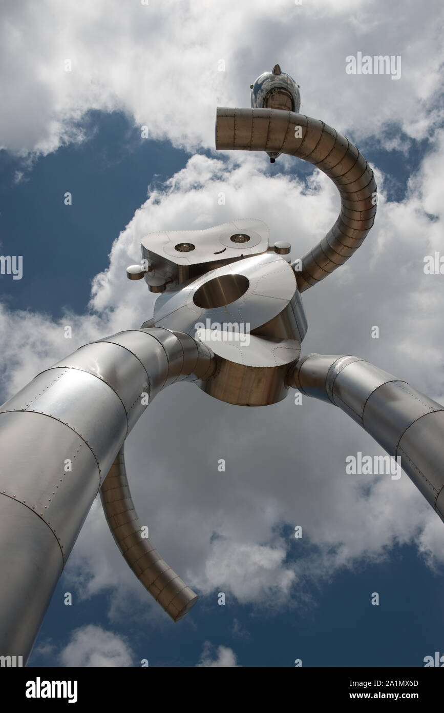 One of three settings in an art installation called Traveling Man in ...