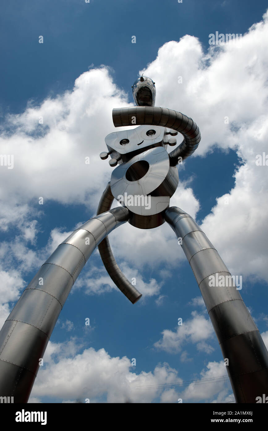 One of three settings in an art installation called Traveling Man in ...