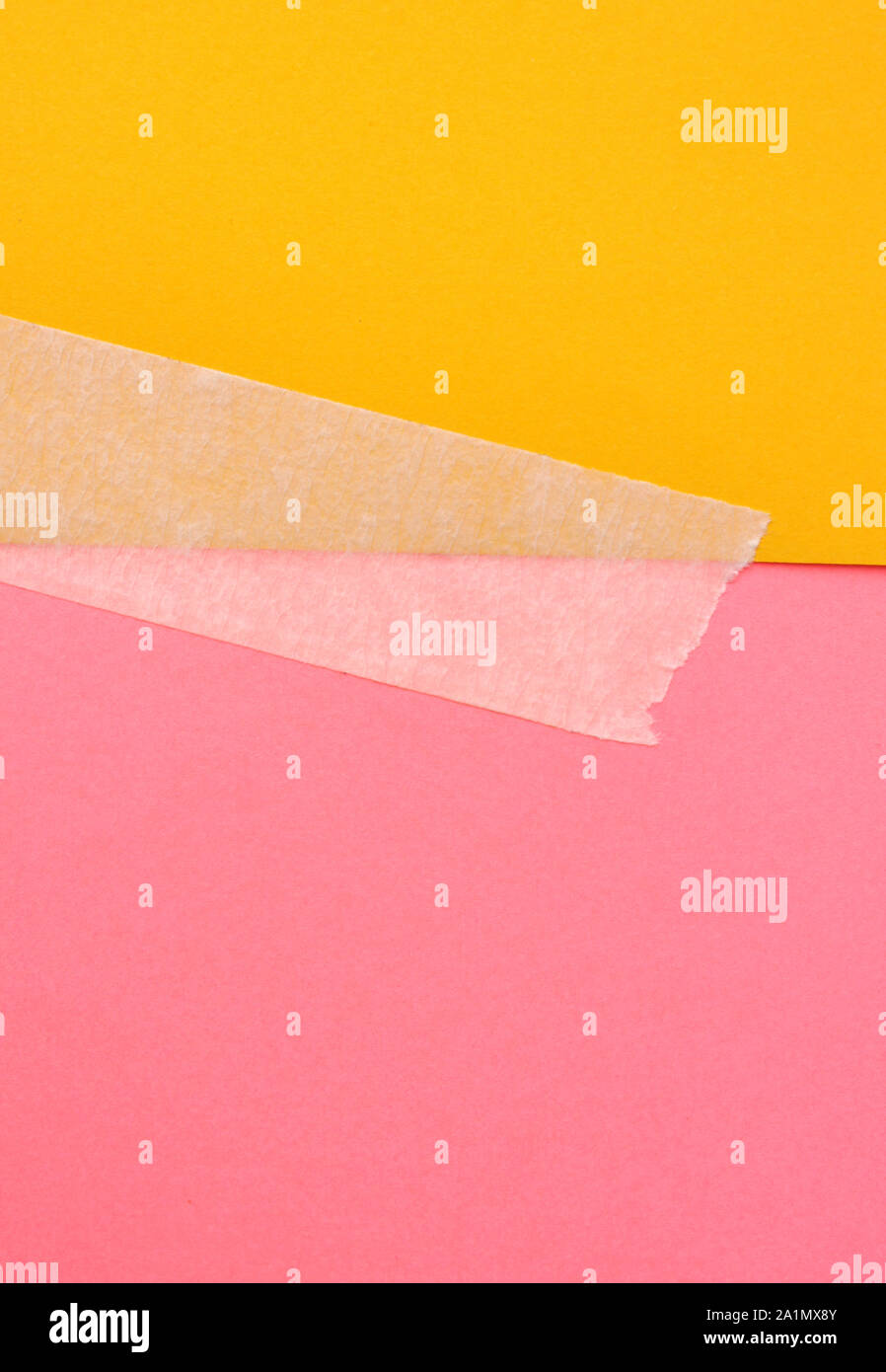 Various colored papers pasted on a flat layout Stock Photo - Alamy