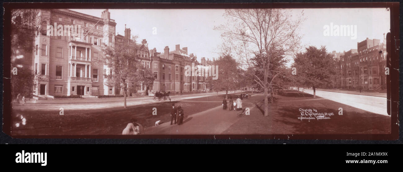 One panoramic photo of Commonwealth Ave. showing Algonquin Club, Boston ...