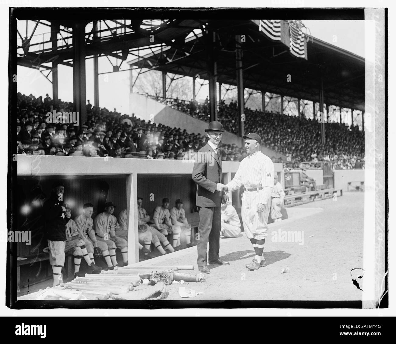 Opening game, 1919 - Griffith & Connie Mack Stock Photo - Alamy