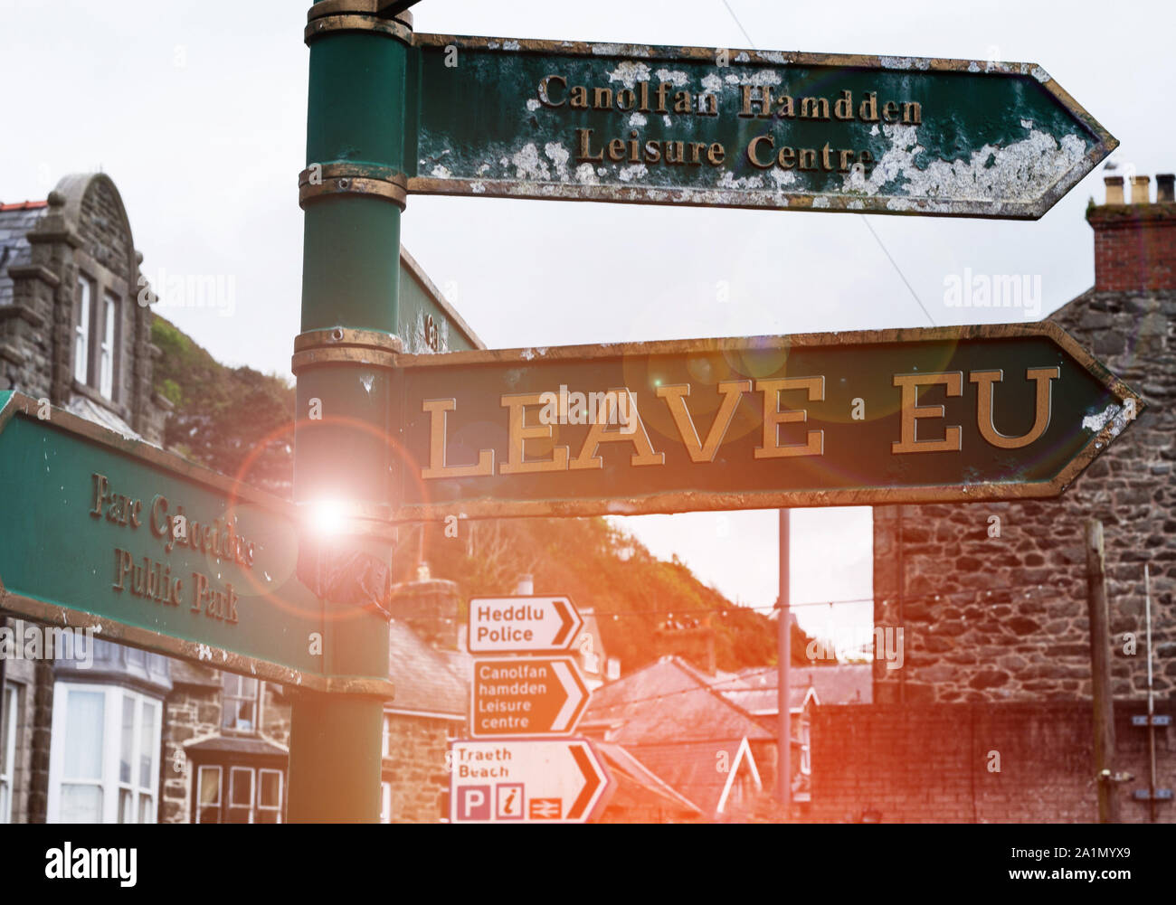 Handwriting text Leave Eu. Conceptual photo An act of a demonstrating ...