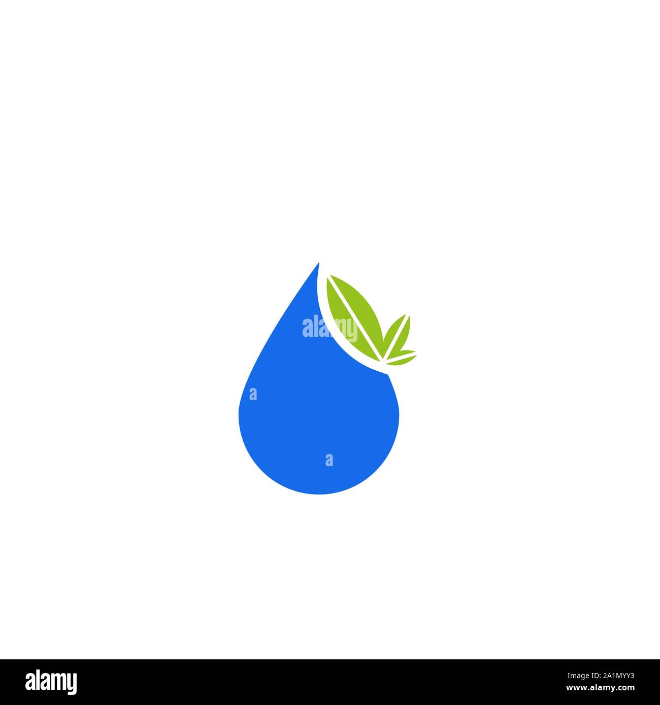 Water drop and plant leaves icon isolated on white background Stock ...