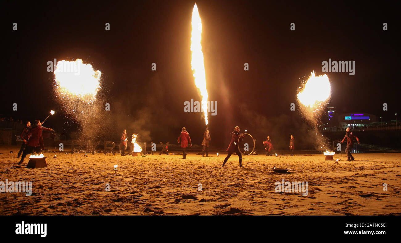 Bournemouth, UK. 27th Sept, 2019. The Belgian collective Pyronix ...