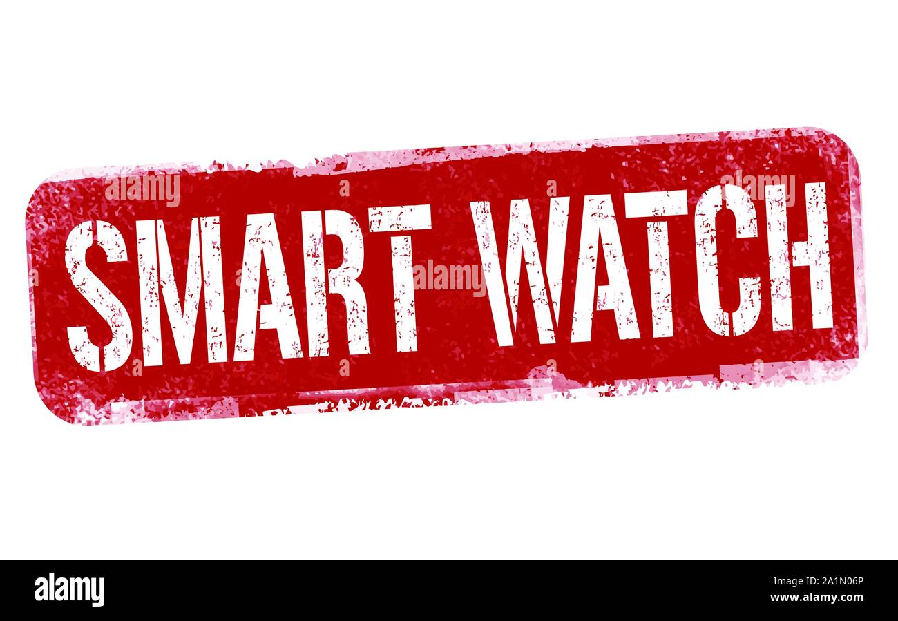 Smart watch sign or stamp on white background, vector illustration ...