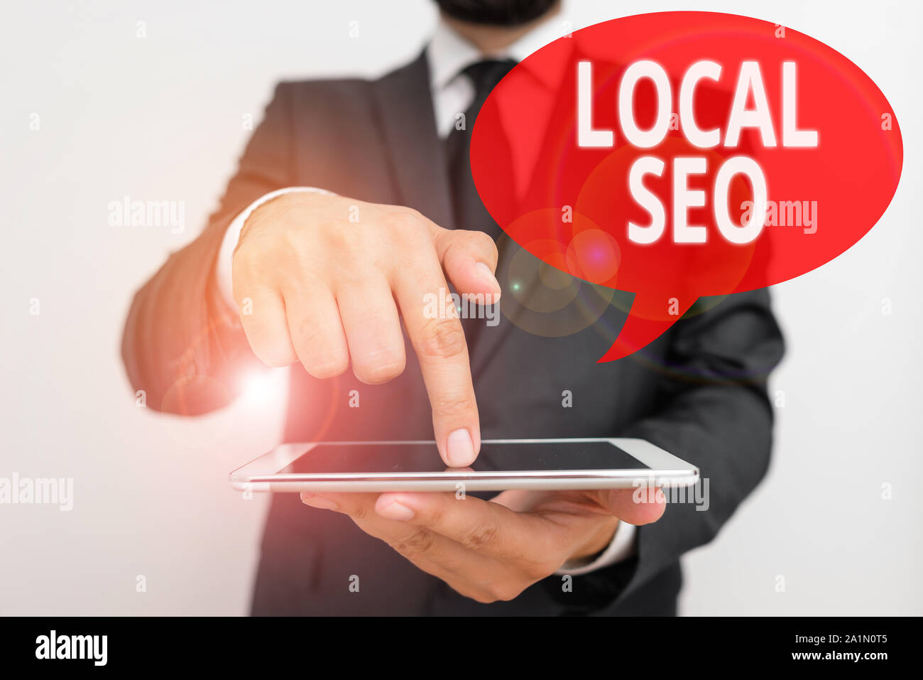 Word writing text Local Seo. Business photo showcasing This is an ...