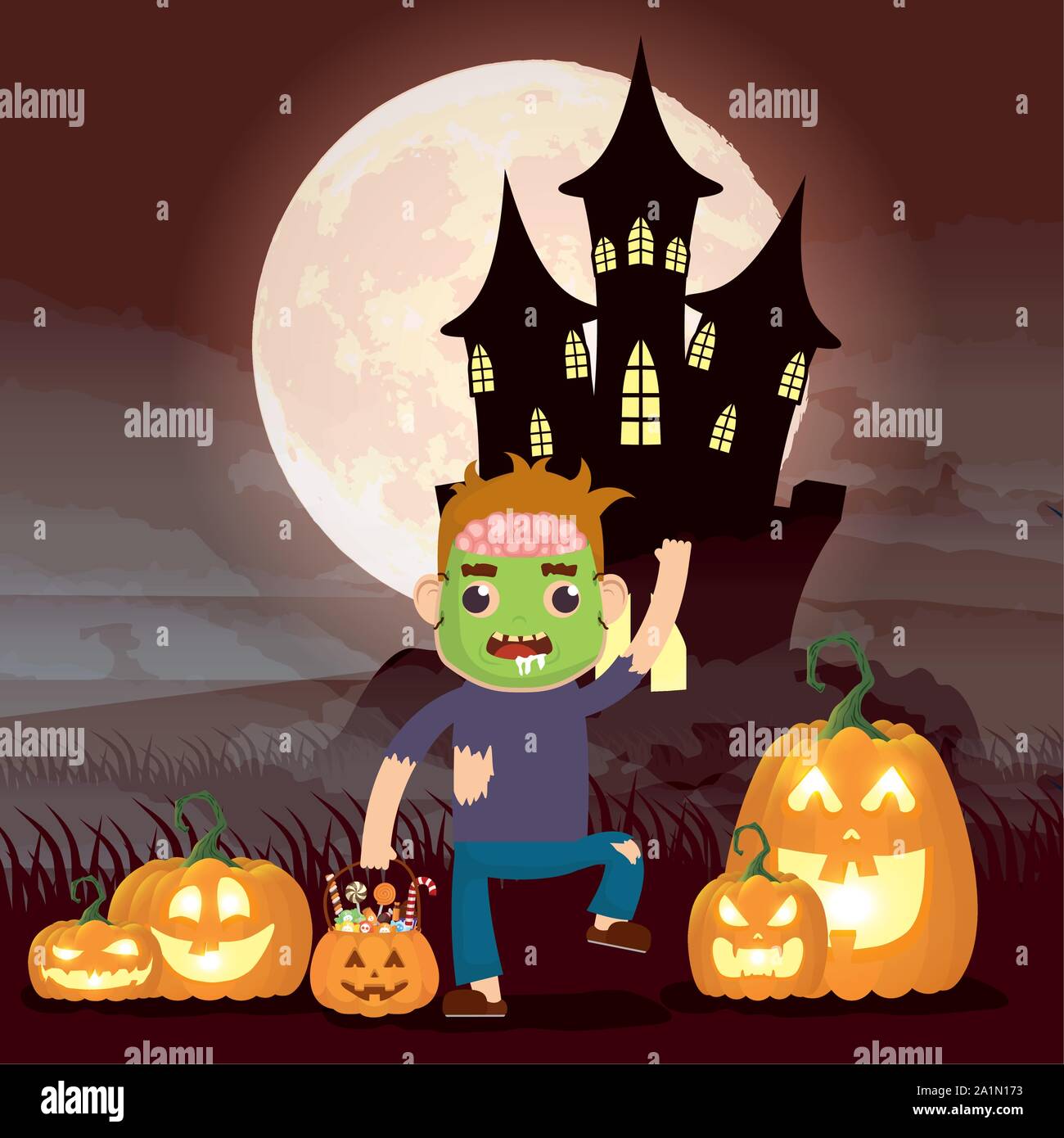 Frankenstein castle illustration hi-res stock photography and images ...