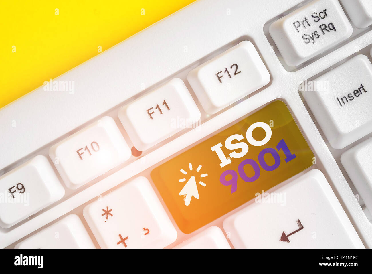 Writing note showing Iso 9001. Business concept for designed help ...