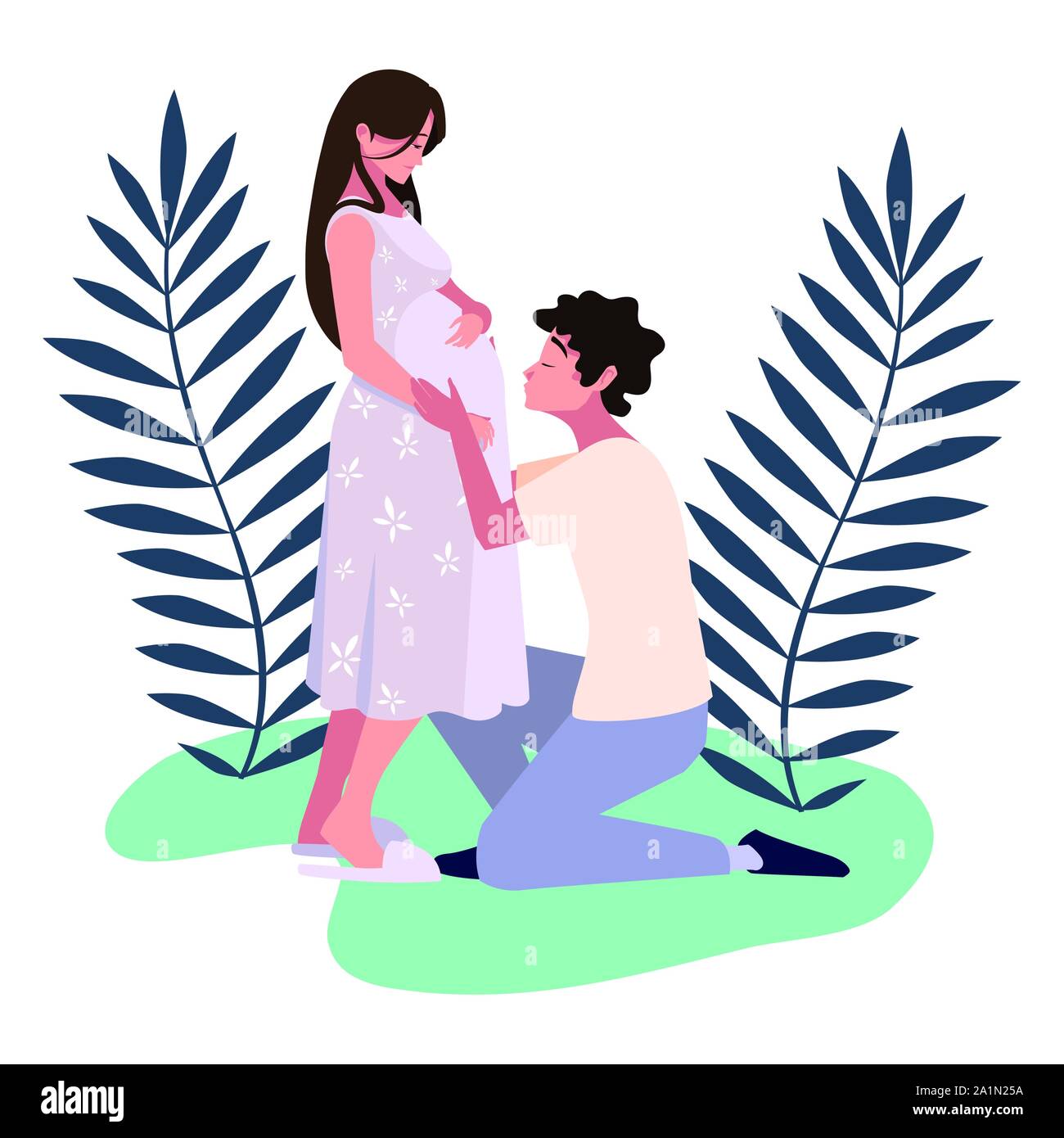 Pregnant woman and man design, Couple family love pregnancy maternity ...