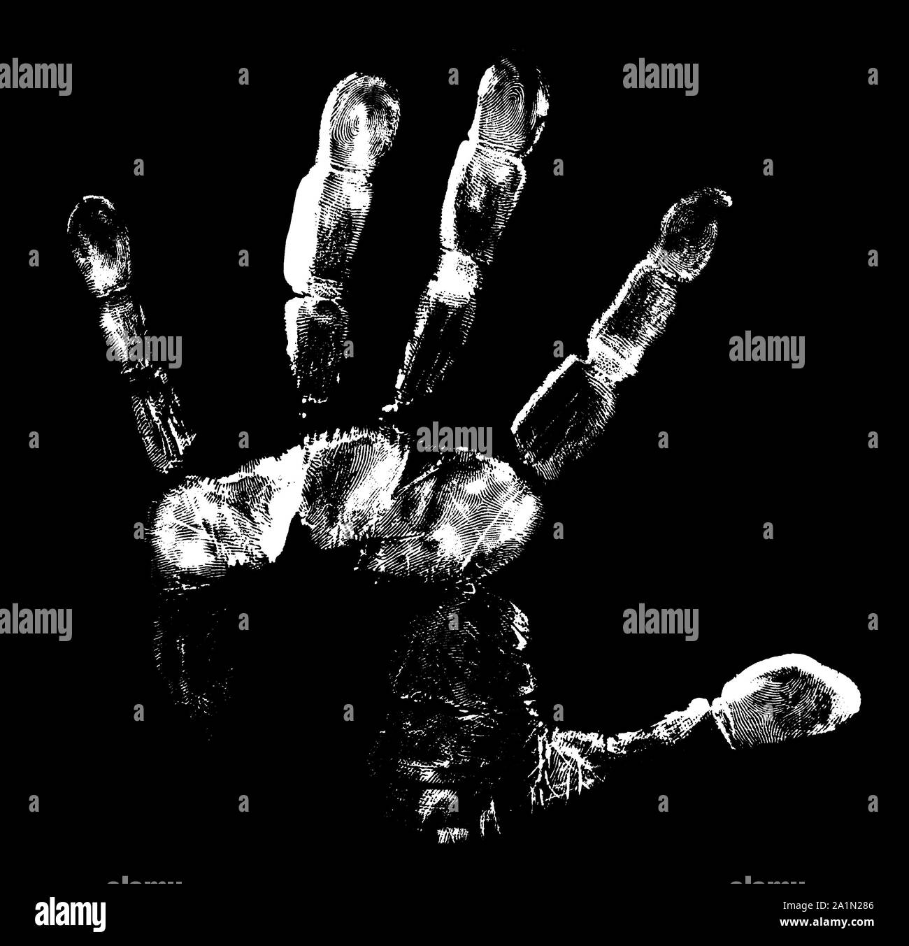 Imprint of a Human Hand with unique details Stock Photo - Alamy